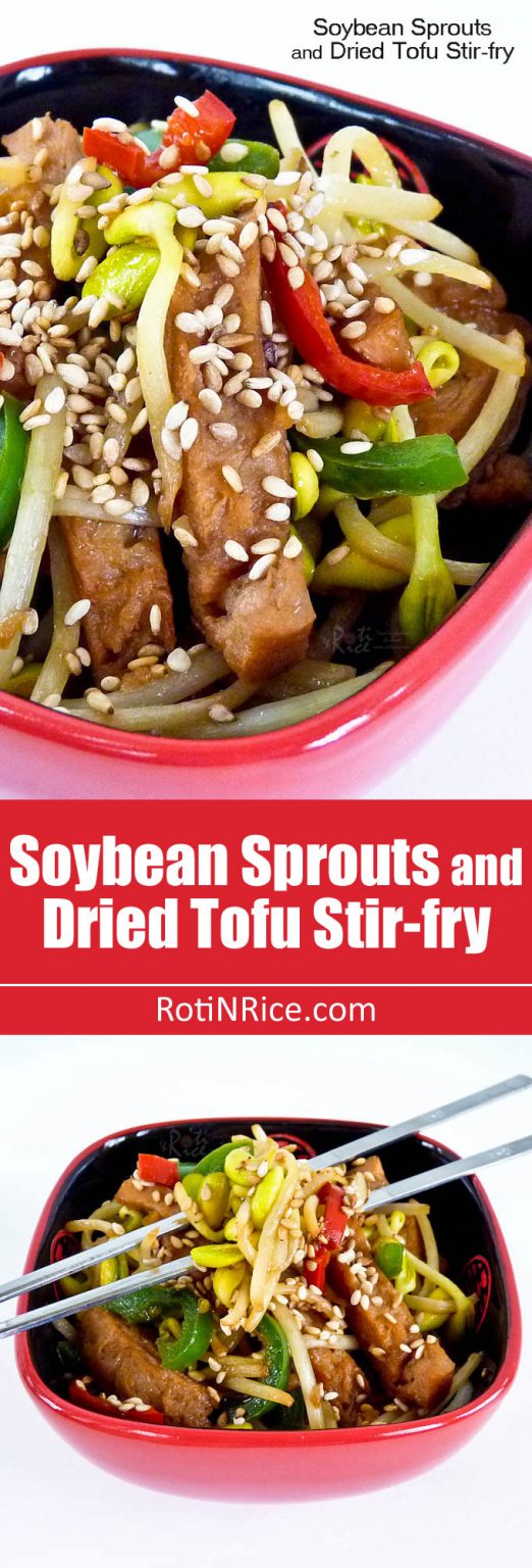 Soybean Sprouts and Dried Tofu Stir-fry - Roti n Rice