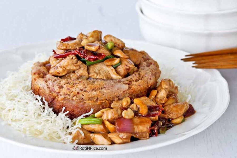 Yam Ring with Kung Pao Chicken - Roti n Rice
