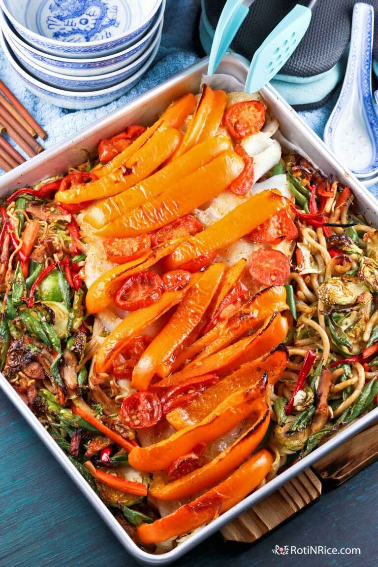 Cod Ramen Sheet Pan Dinner - Roti n Rice